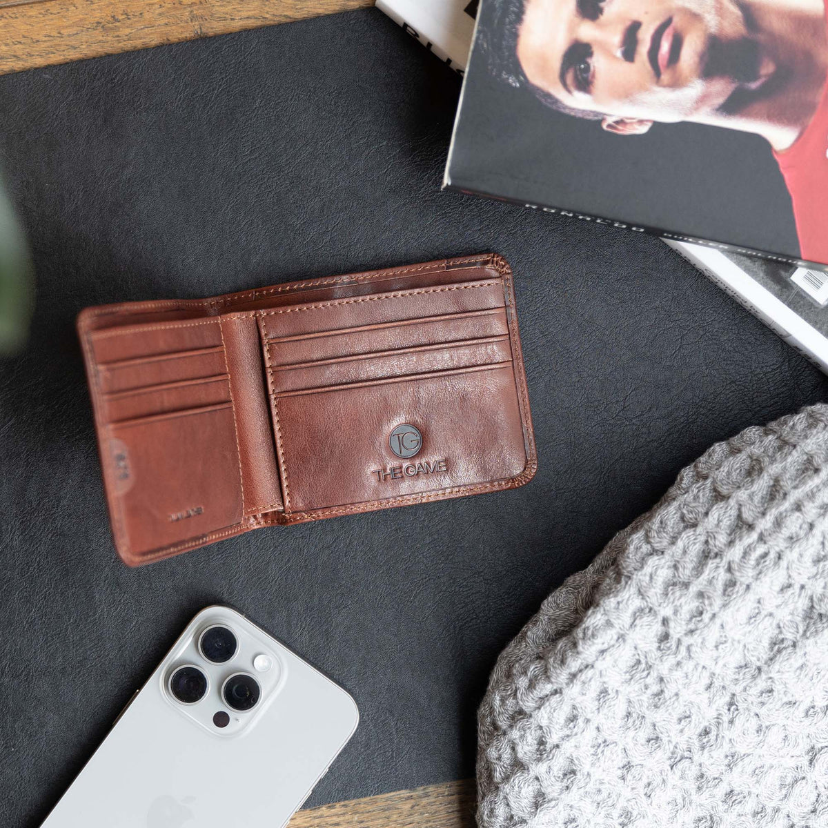 The Striker – Soccer Leather Bifold Wallet | Hexagon Design, RFID ...