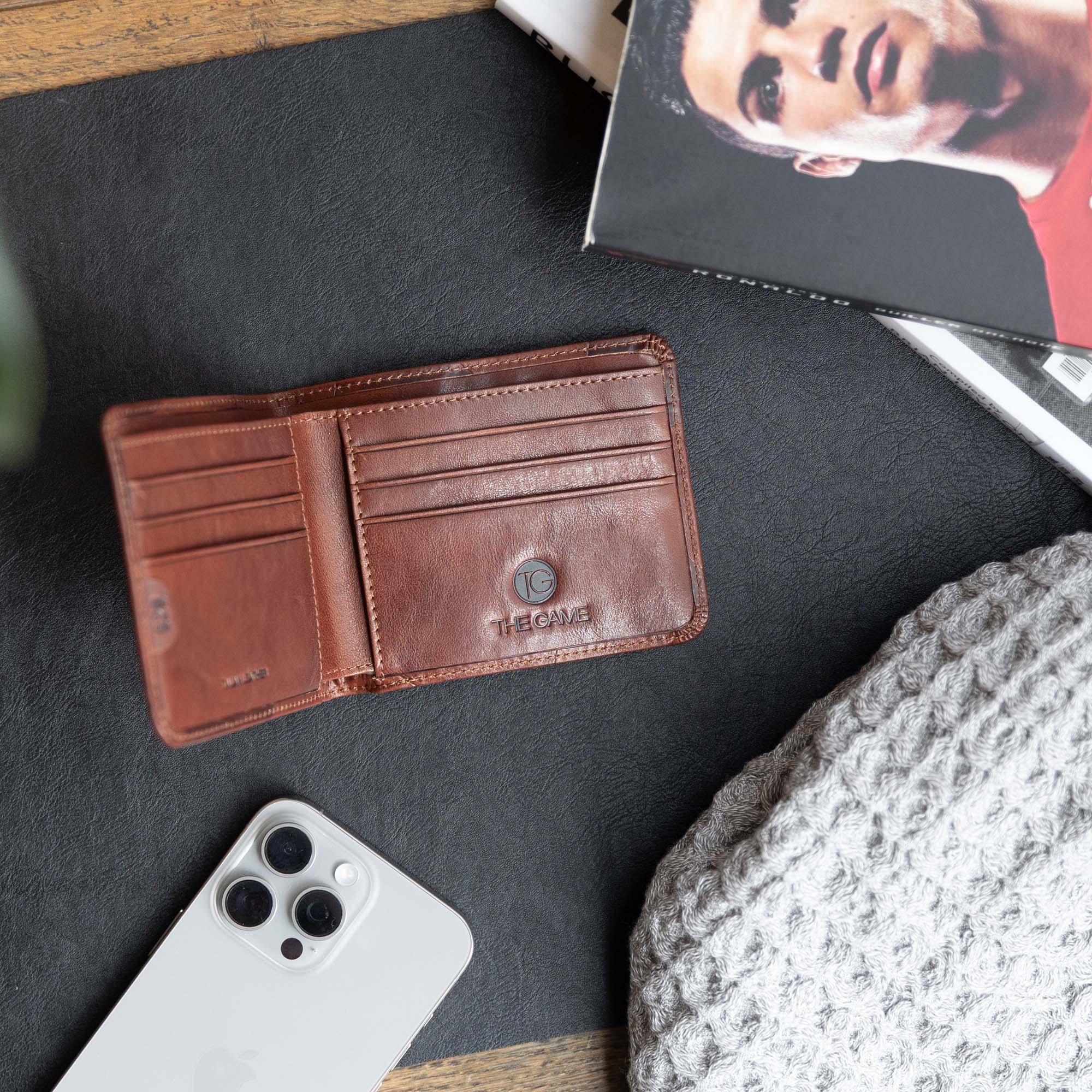 The Striker – Soccer Leather Bifold Wallet | Hexagon Design, RFID ...
